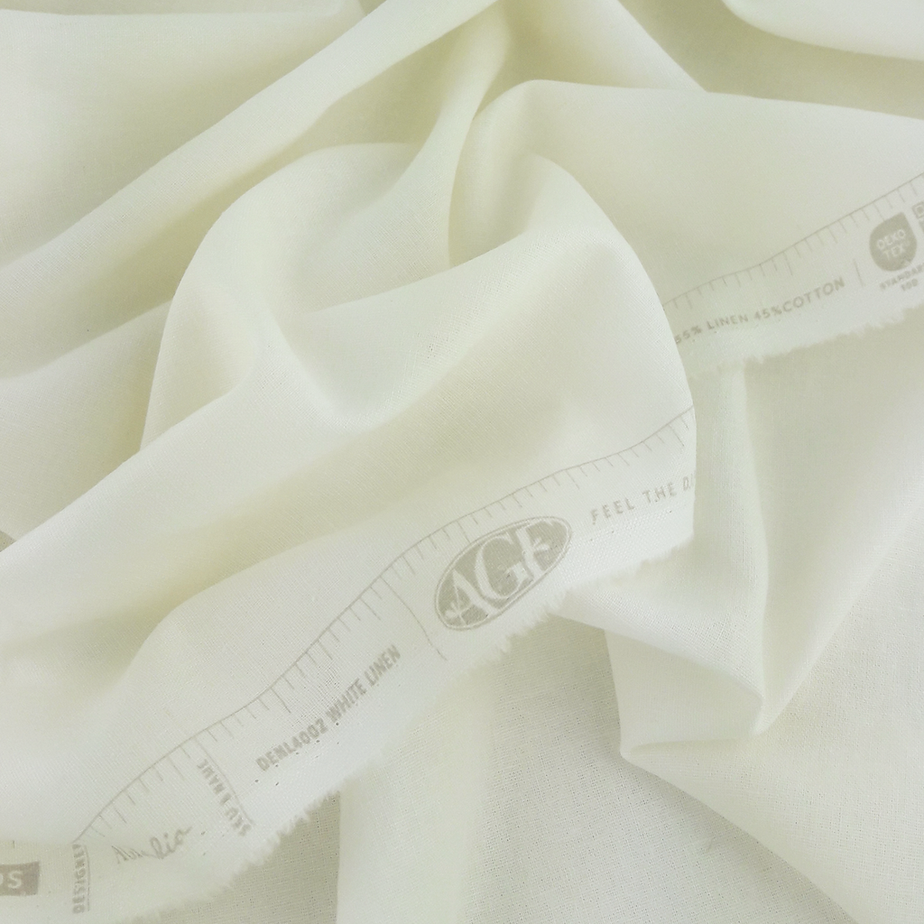 AGF Linen Blend Solid ~ White Linen – Billow Fabrics